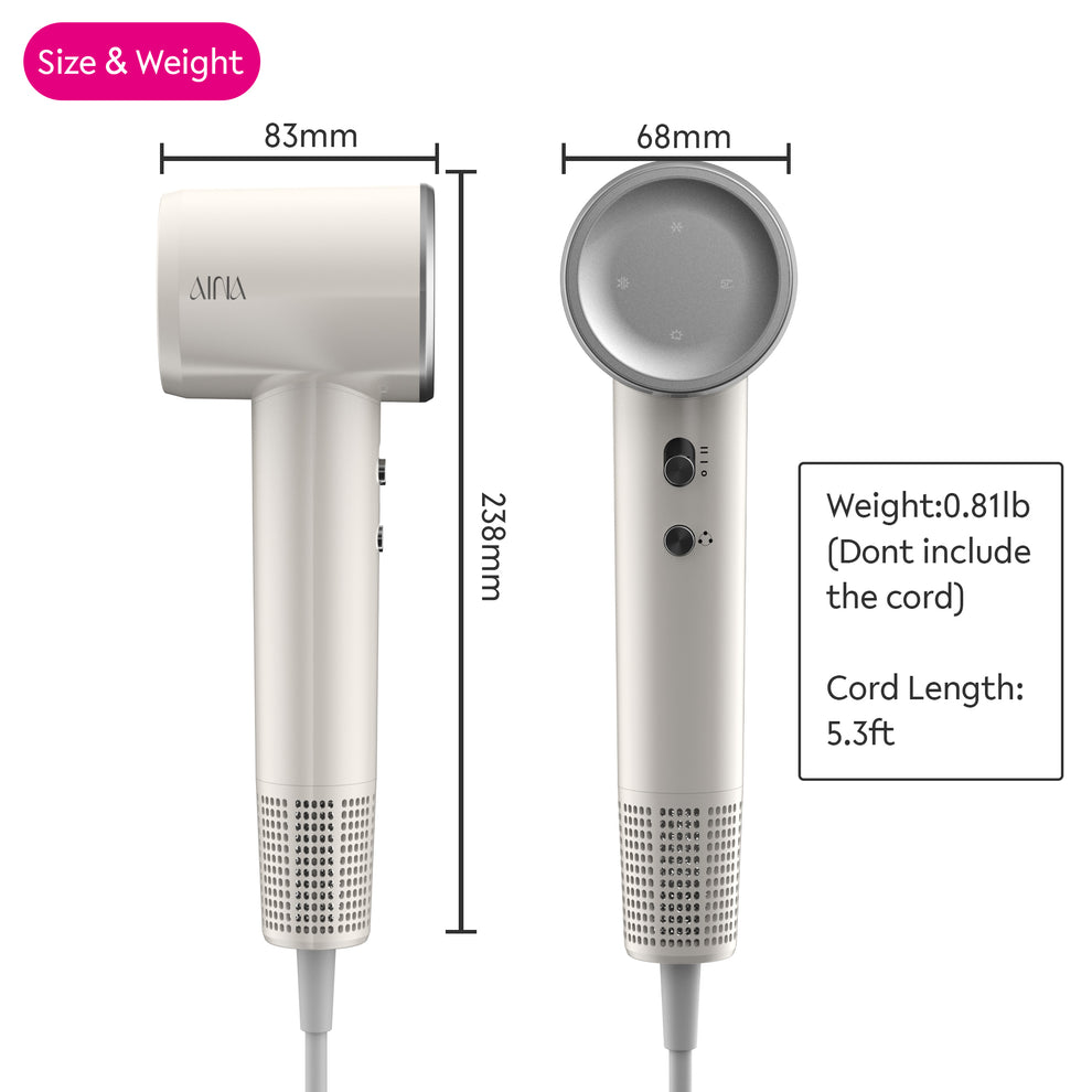 AINA Hair Dryer, Blow Dryer (2000WE) - Brushless High Speed Motor, 110 – AINA Hair Offical Store